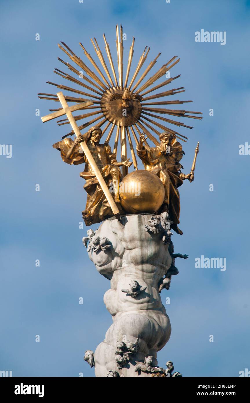 The Holy Trinity column, Hauptplatz, Linz, Austria Stock Photo - Alamy