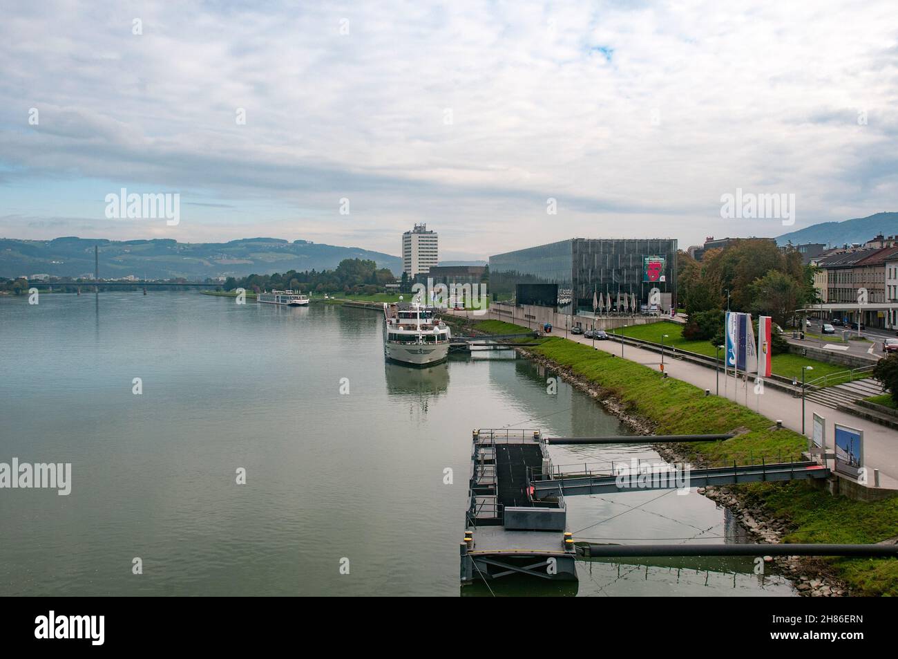 The Danube River flowing through Linz, Austria Stock Photo - Alamy