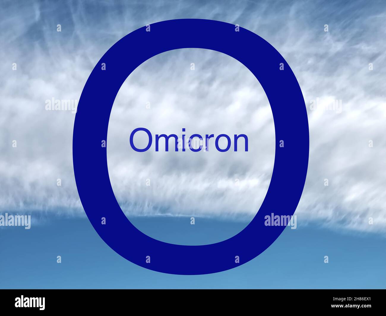 Omicron symbol on cloudy background with Biontech Fizer Vaccine Stock ...