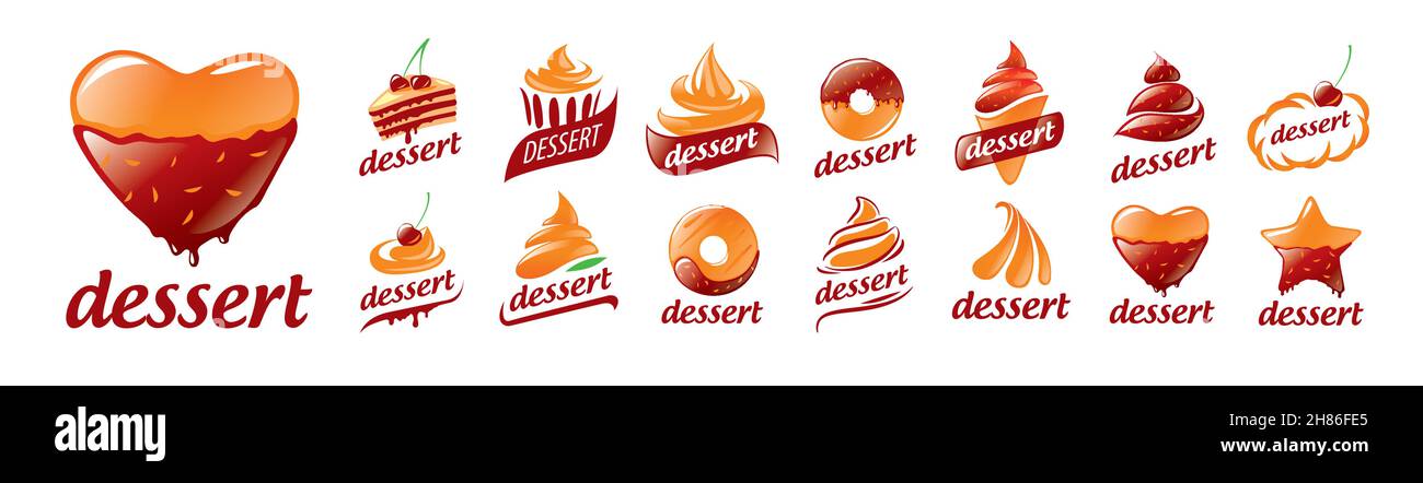 A set of vector Dessert logos on a white background Stock Vector Image ...