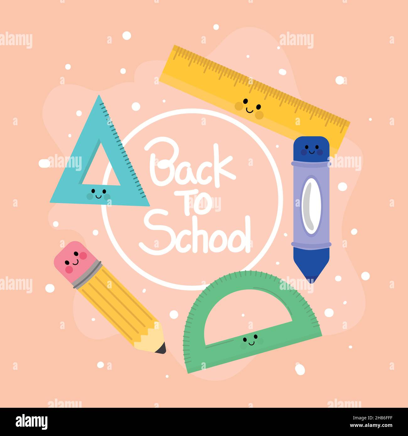 back to school kawaii suppplies Stock Vector Image & Art - Alamy