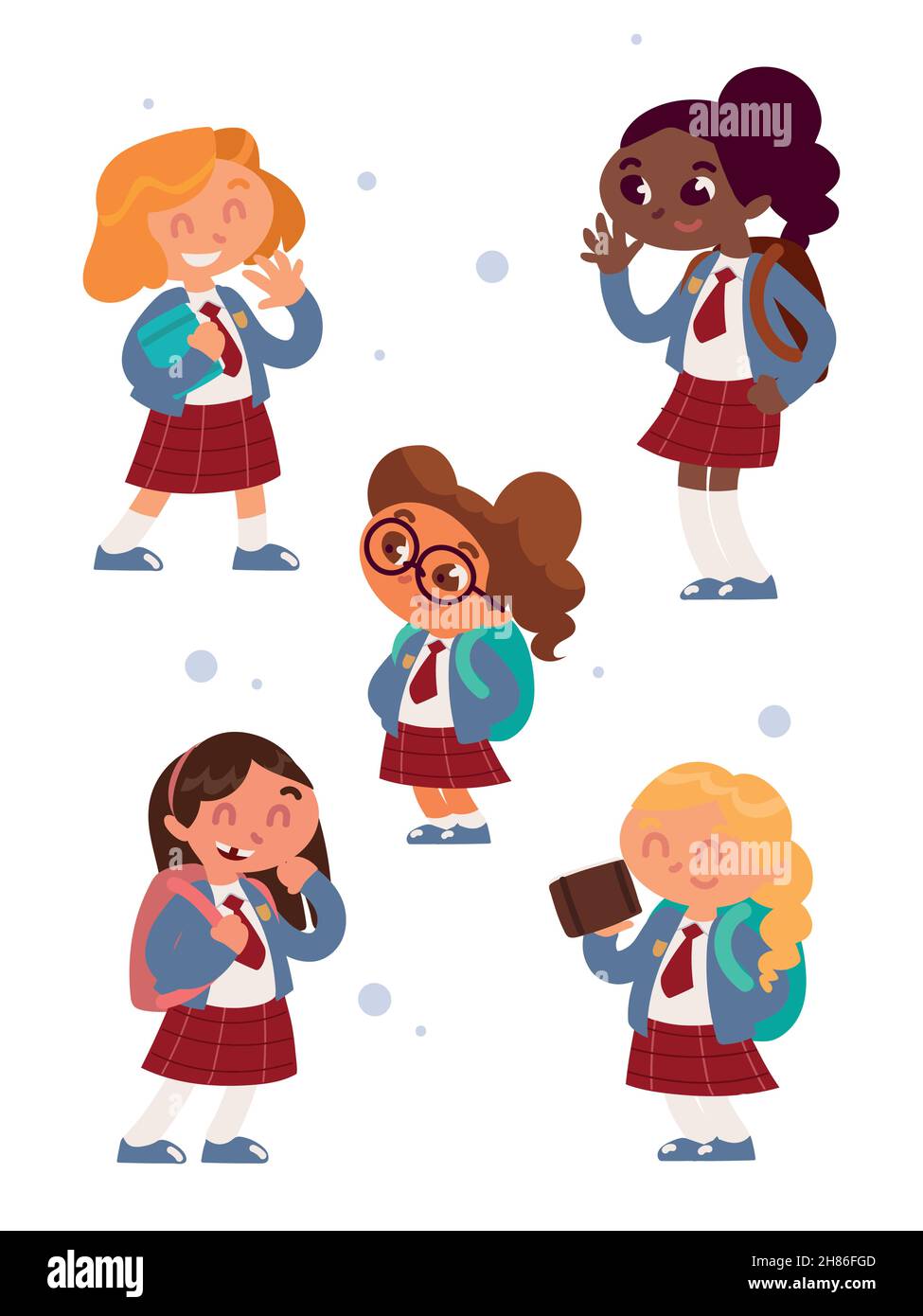 cartoon students girls Stock Vector Image & Art - Alamy