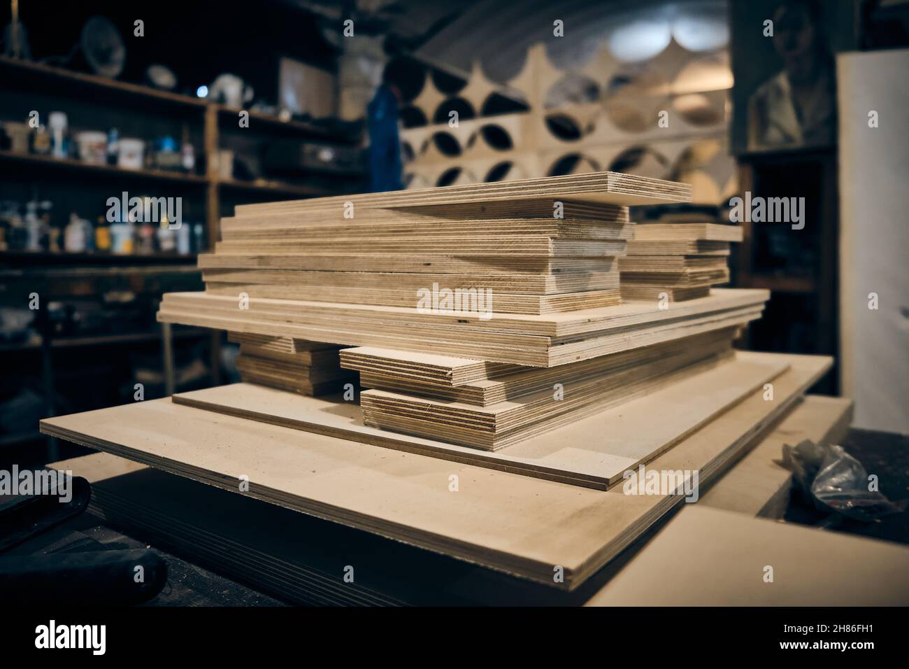 Stack plywood in construction hi-res stock photography and images - Alamy