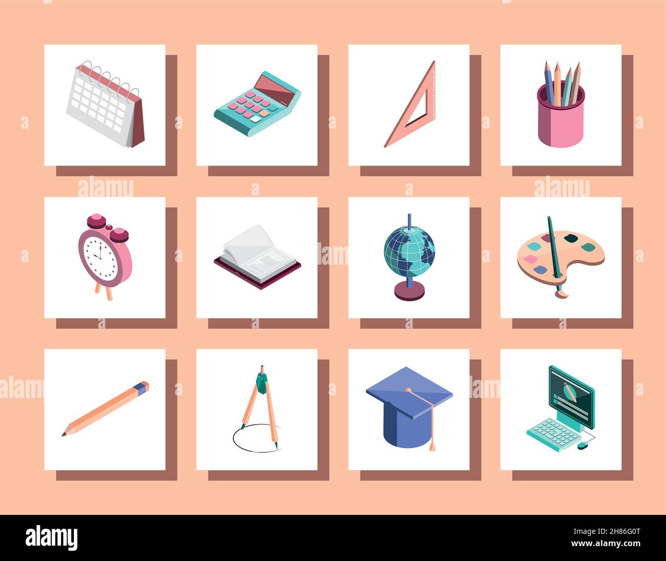 set of school Stock Vector Image & Art - Alamy