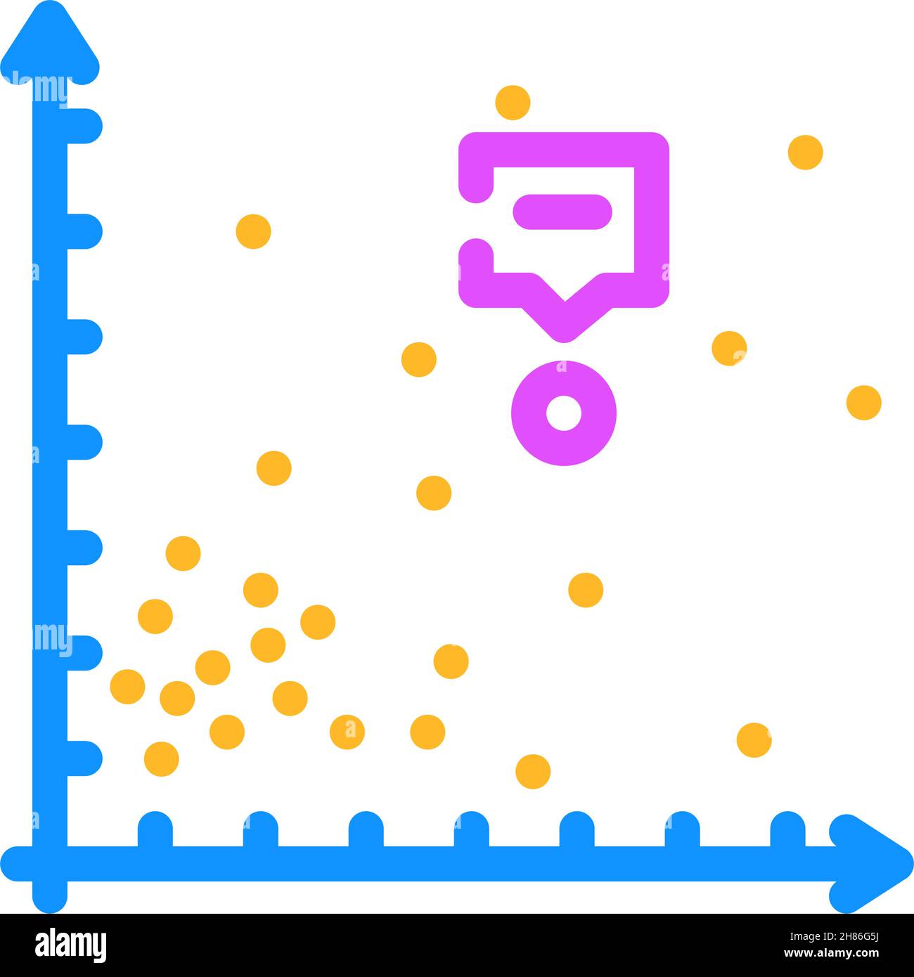 dot plot visualization color icon vector illustration Stock Vector ...
