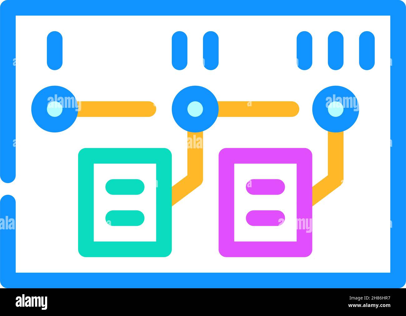 timeline milestone business management color icon vector illustration ...