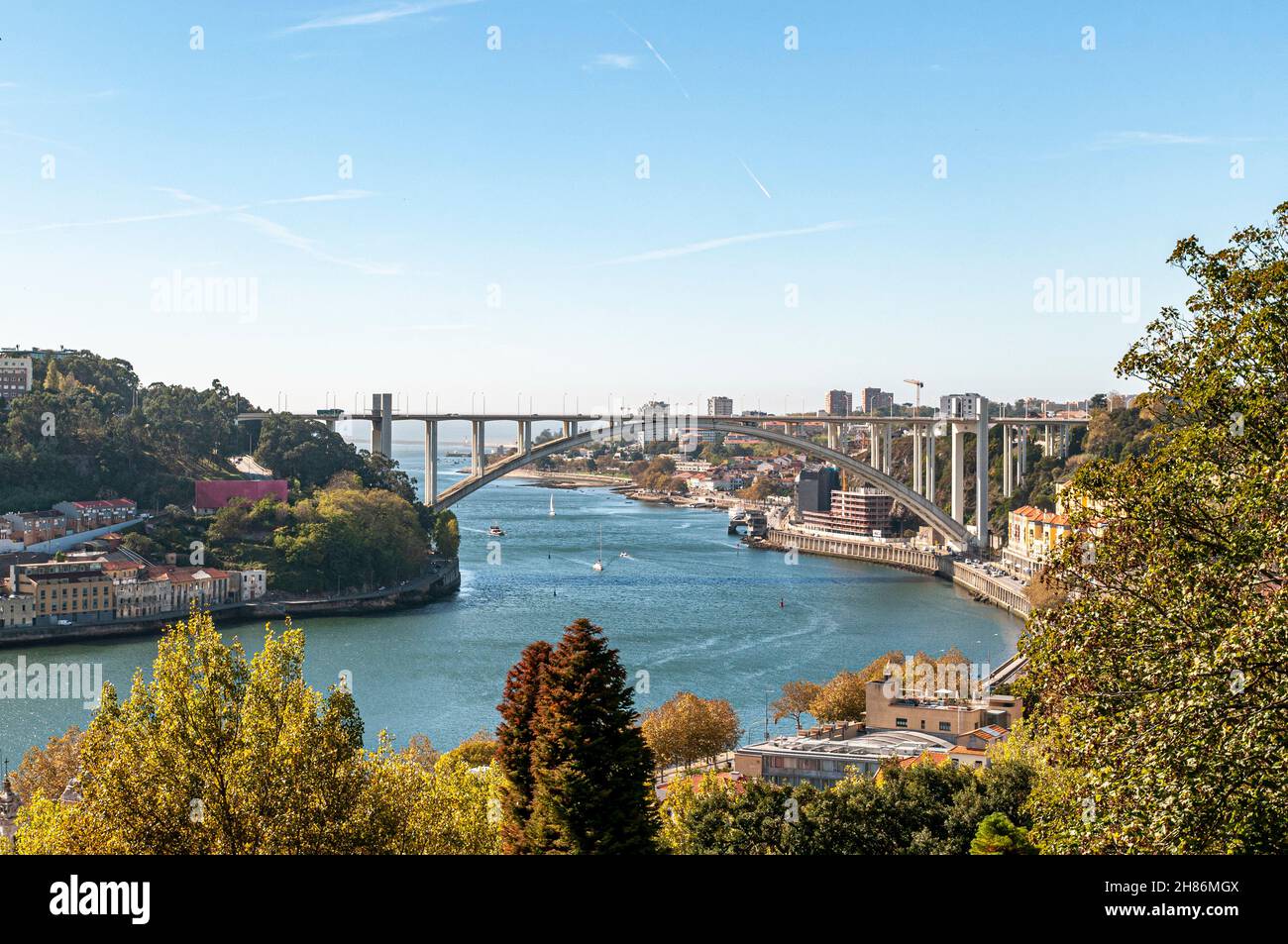 Douro River and Ponte da Arrábida (Arrabida Bridge) as seen from ...