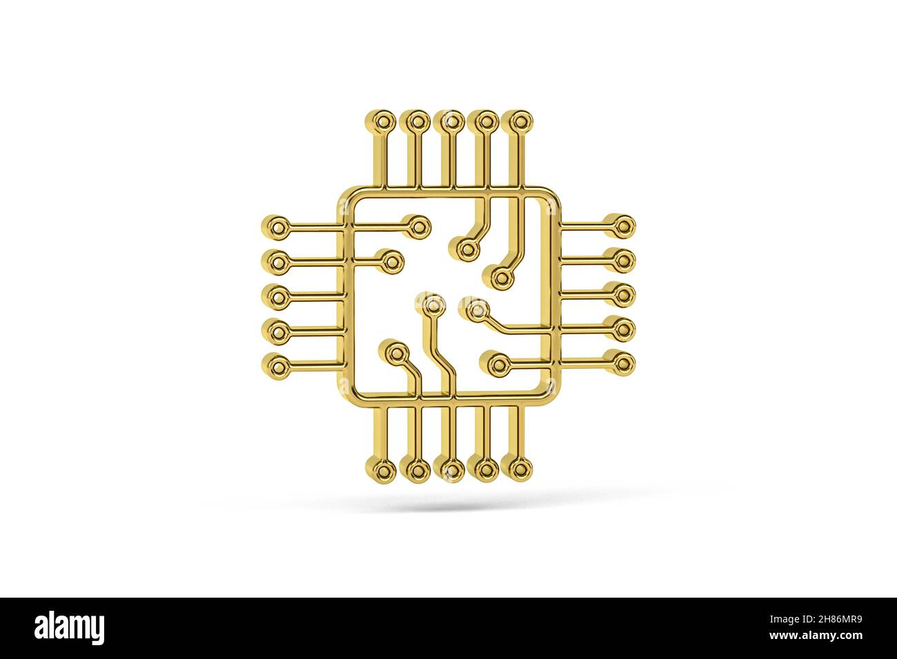 Golden 3d CPU icon isolated on white background - 3d render Stock Photo ...