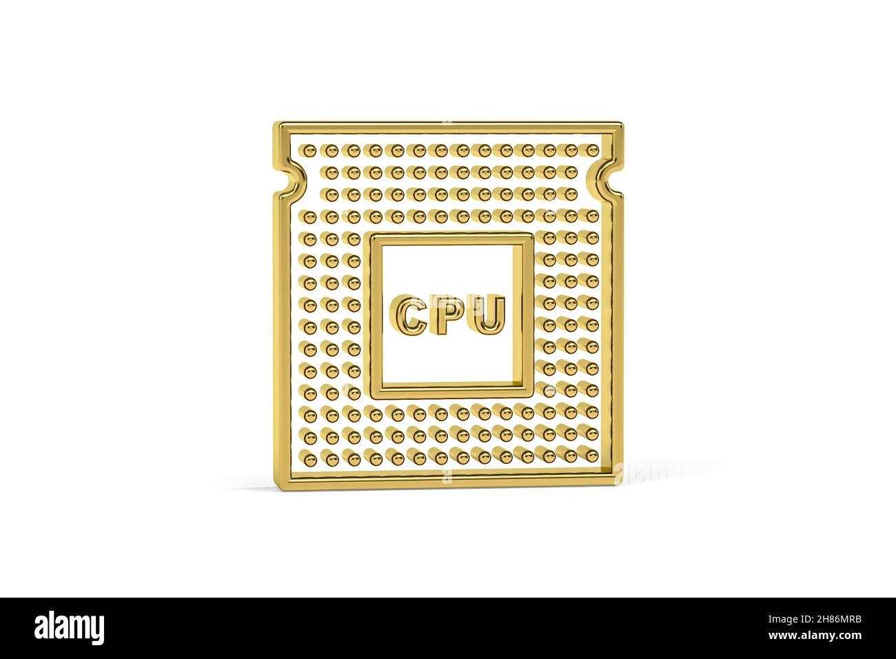 Golden 3d CPU icon isolated on white background - 3d render Stock Photo ...