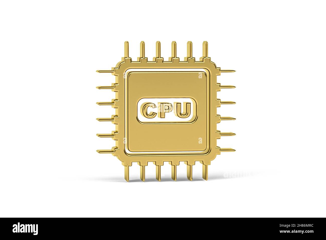 Golden 3d CPU icon isolated on white background - 3d render Stock Photo ...