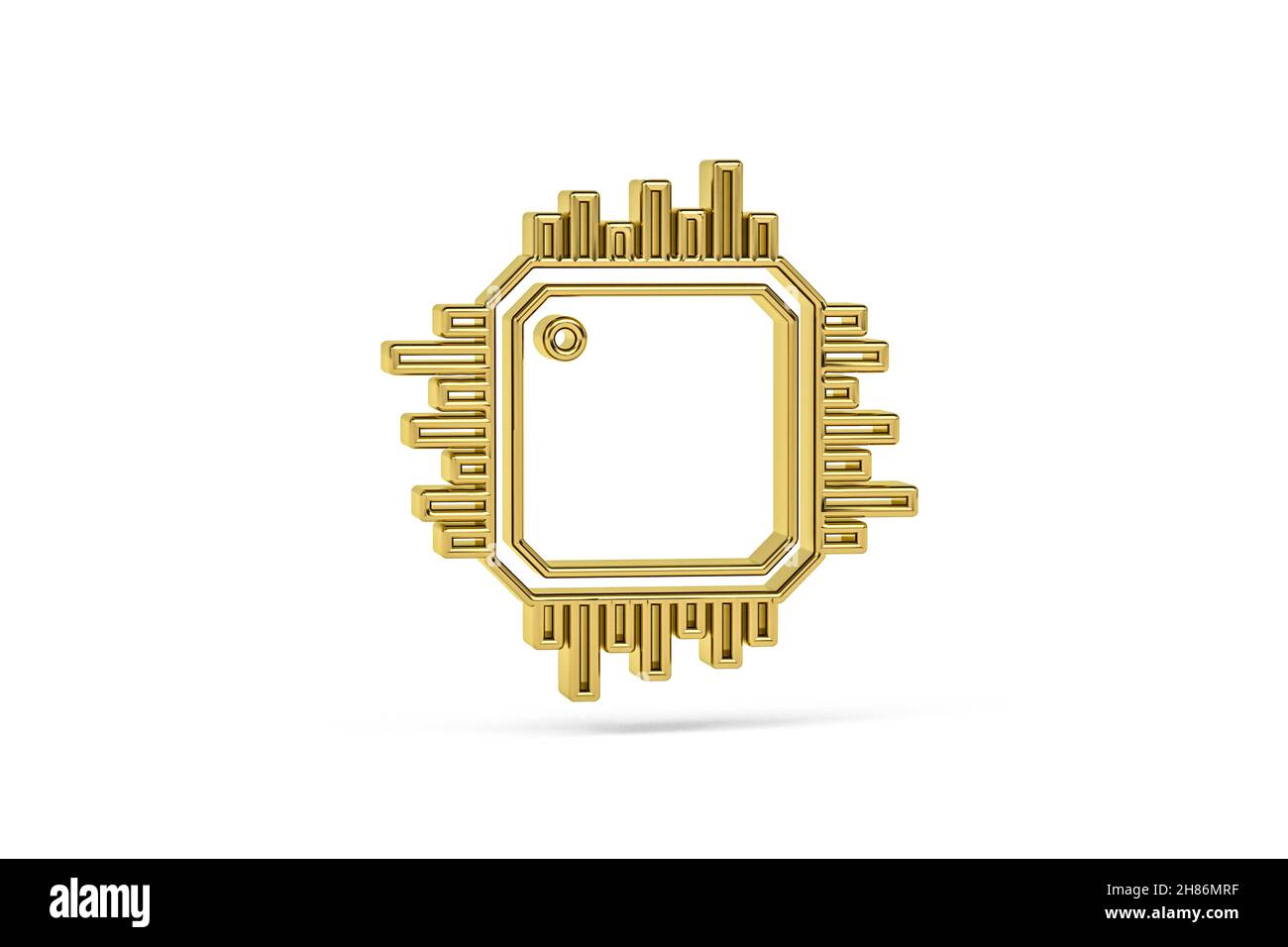Golden 3d CPU icon isolated on white background - 3d render Stock Photo ...