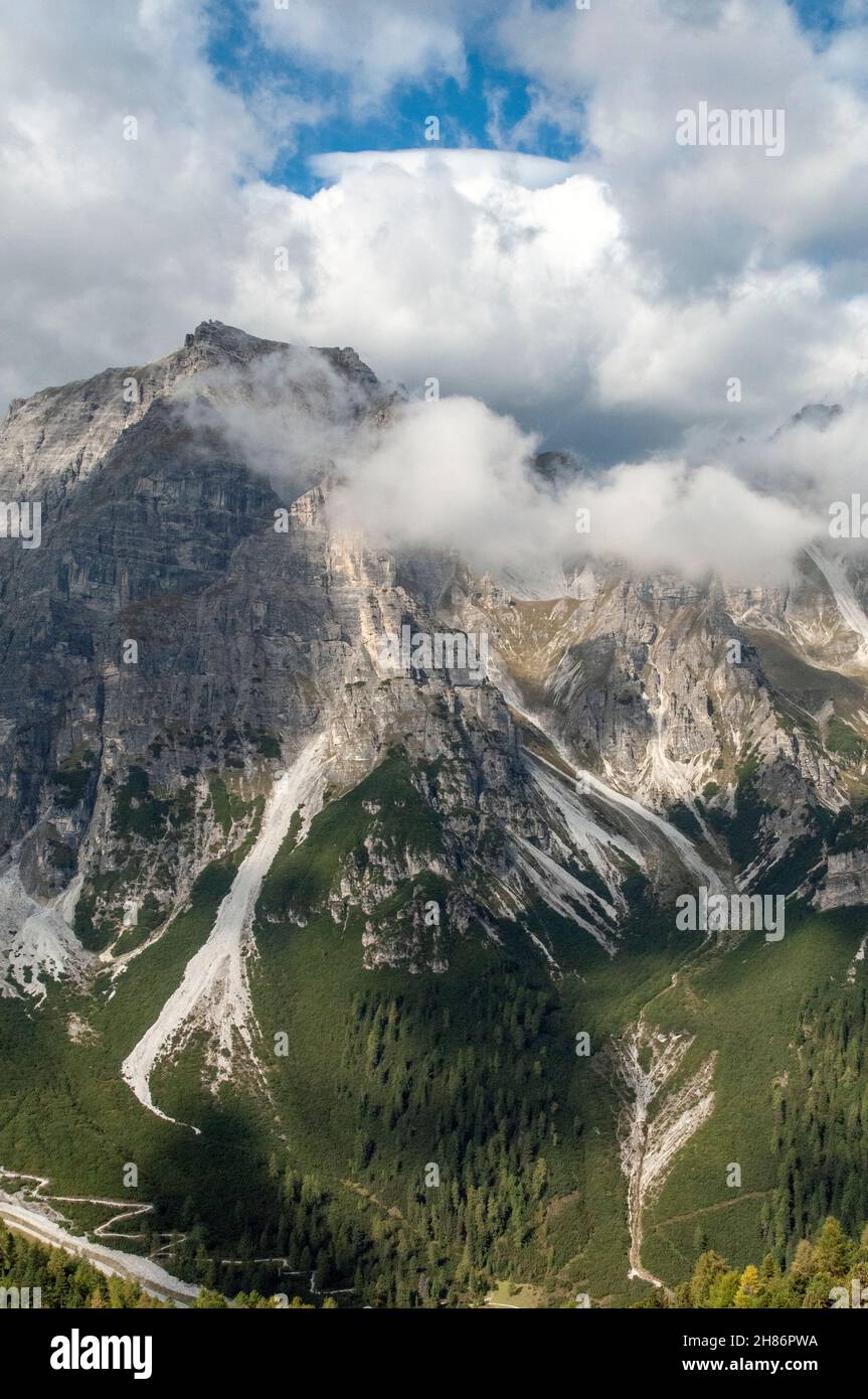 Alpine Landscape. Photographed at the Schlick 2000 ski centre, Stubai ...