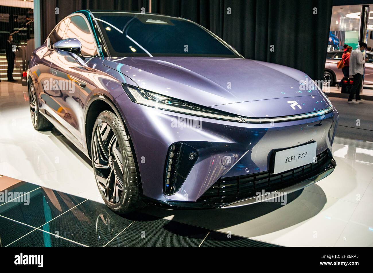 The R R7 on display at the 2021 Guangzhou Auto Show, Guangdong Province ...