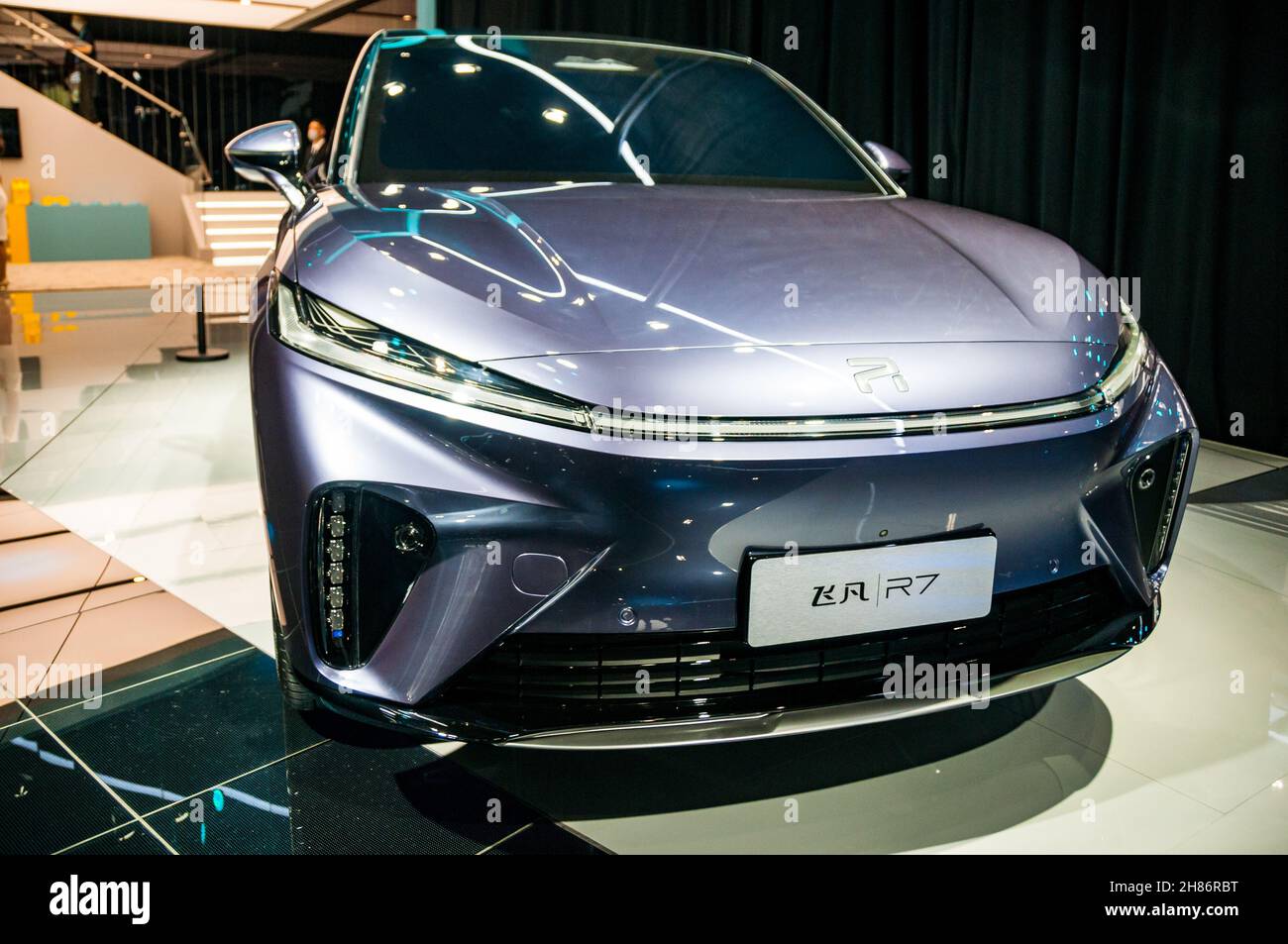 The R R7 on display at the 2021 Guangzhou Auto Show, Guangdong Province ...