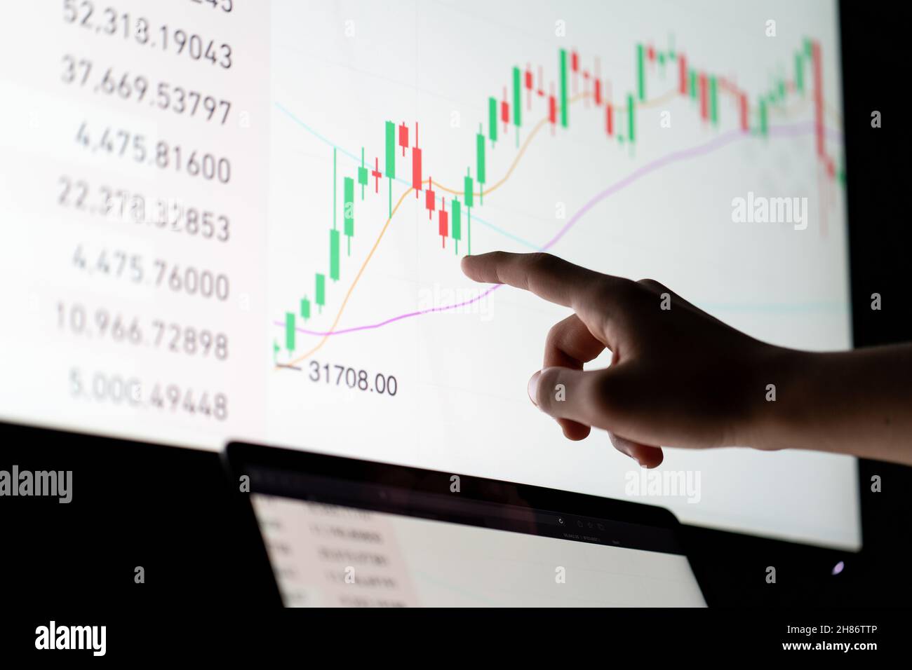 Businessman computer screen charts hi-res stock photography and images - Alamy