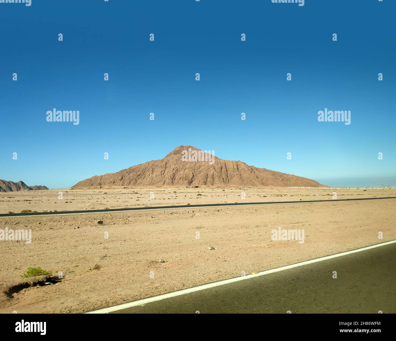 Volcano in the desert and a road, mountains landscape wallpaper ...