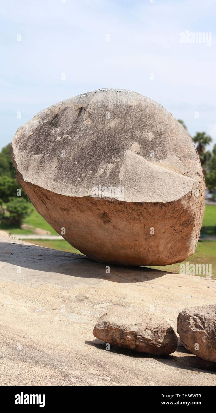 The Krishna's Butterball is a strange 250-ton rock boulder, which is ...