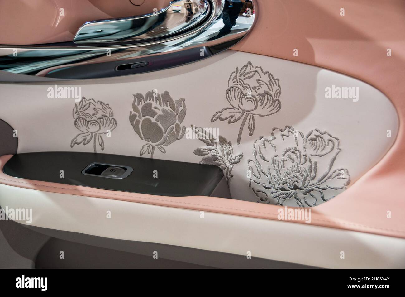 Interior of the Ora Ballet Cat electric car seen on display at the 2021 ...