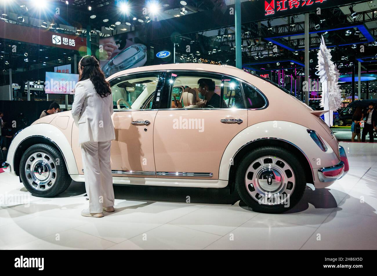 Ora Ballet Cat electric car seen on display at the 2021 Guangzhou Auto ...