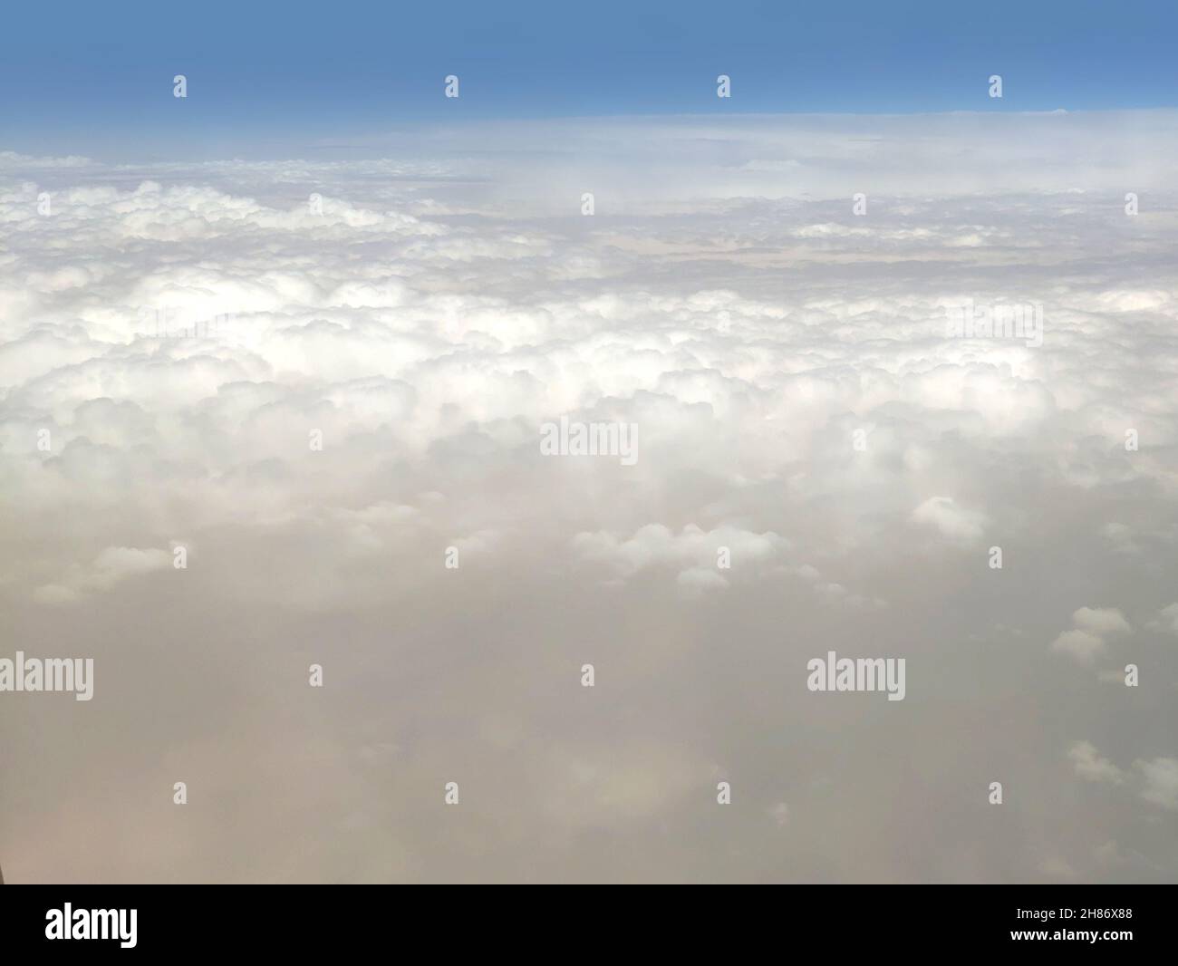 Clouds as they are seen from airplane, sky with clouds background ...