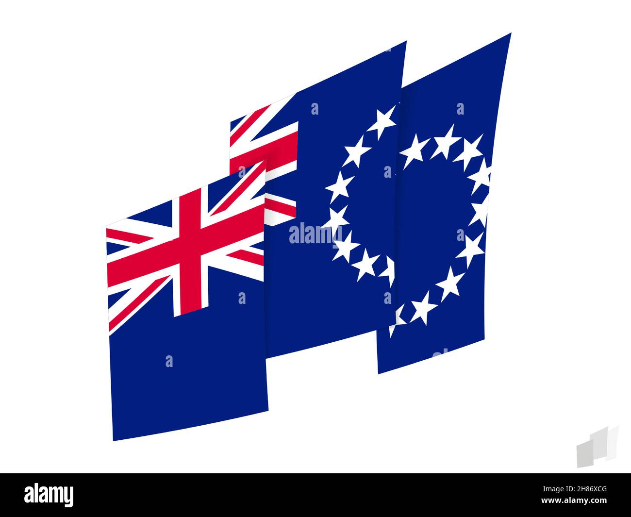 Cook Islands flag in an abstract ripped design. Modern design of the ...