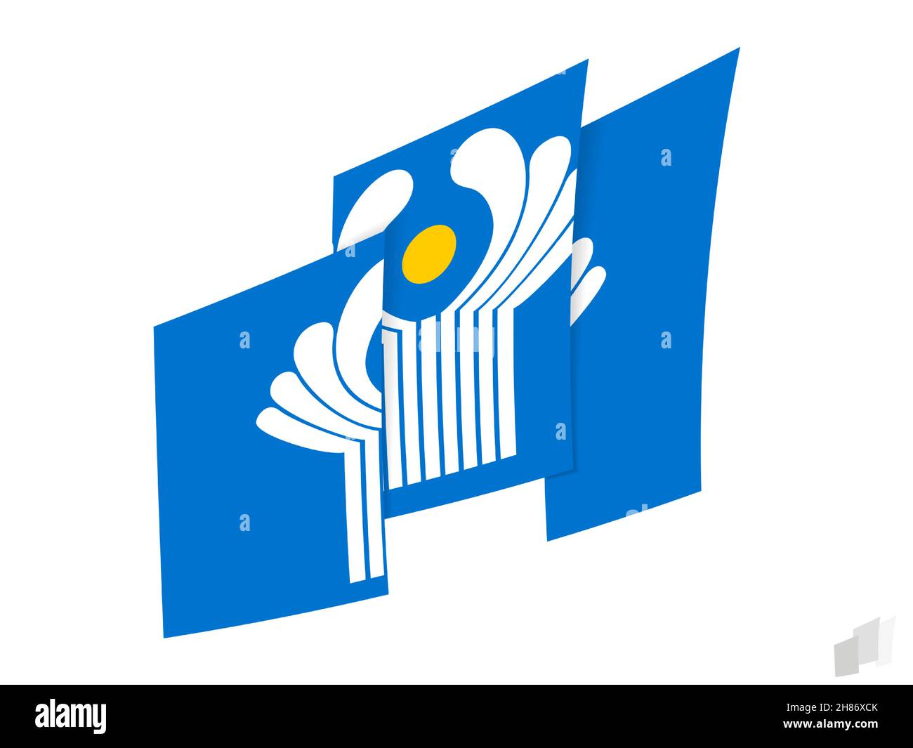 CIS flag in an abstract ripped design. Modern design of the CIS flag ...