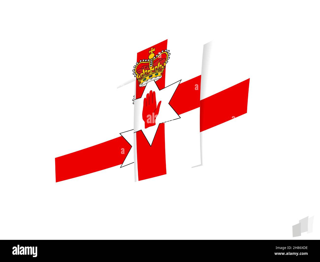 Northern Ireland flag in an abstract ripped design. Modern design of ...