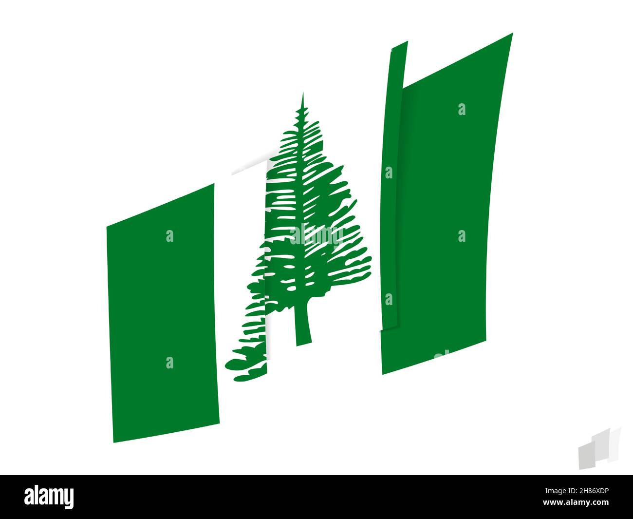 Norfolk Island flag in an abstract ripped design. Modern design of the ...