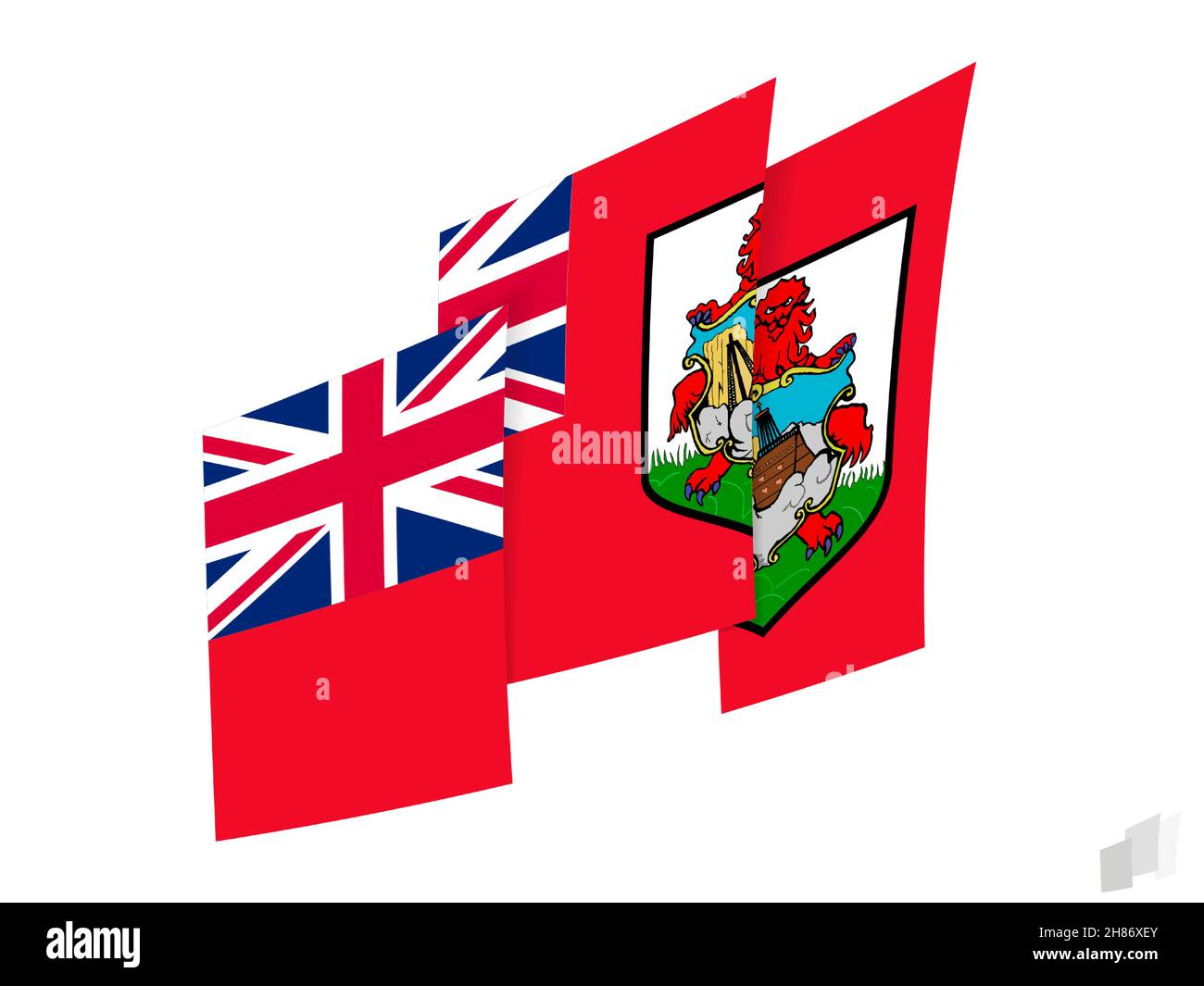 Bermuda flag in an abstract ripped design. Modern design of the Bermuda ...
