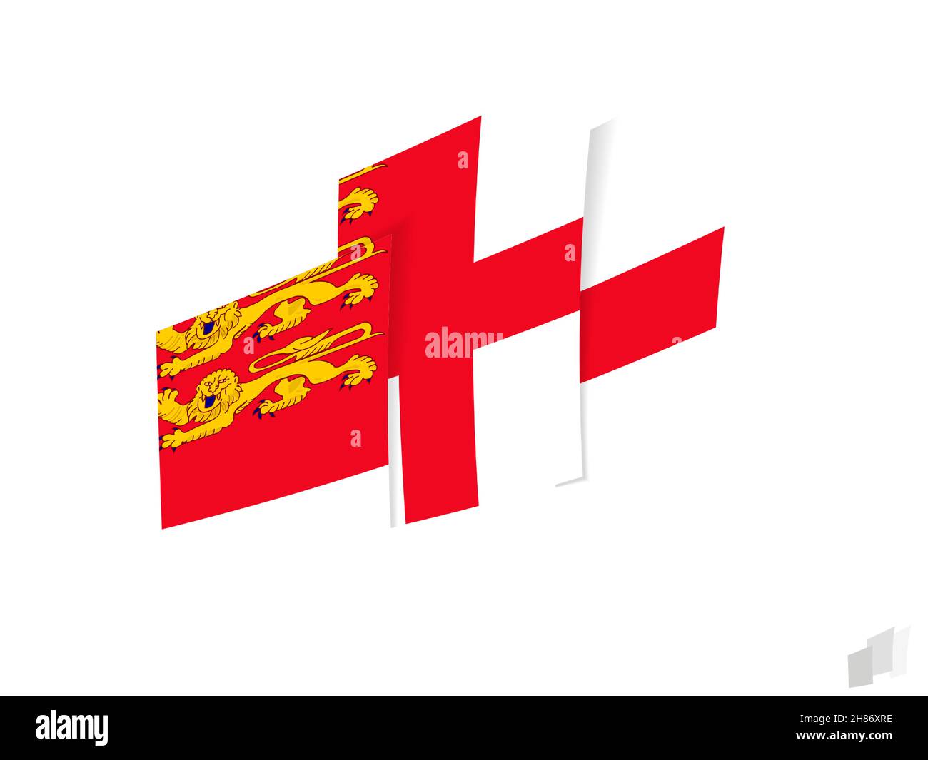 Sark flag in an abstract ripped design. Modern design of the Sark flag ...