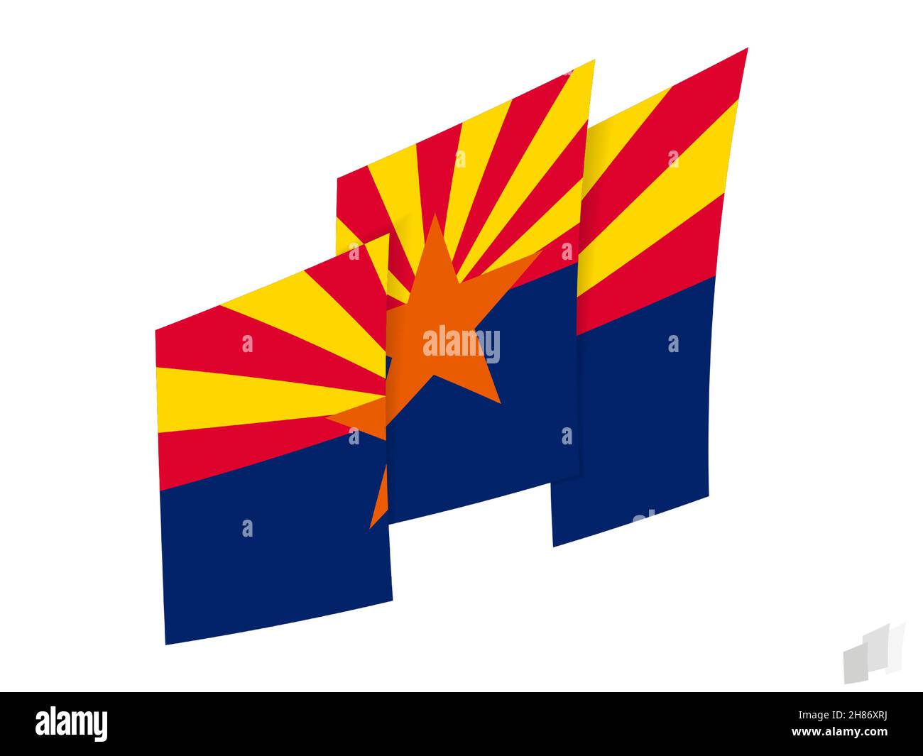 Arizona flag in an abstract ripped design. Modern design of the Arizona ...
