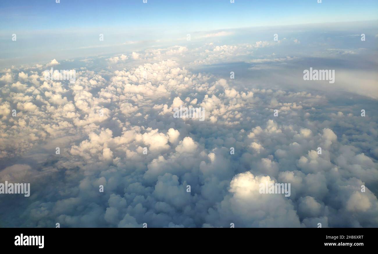 Clouds as they are seen from airplane, sky with clouds background ...