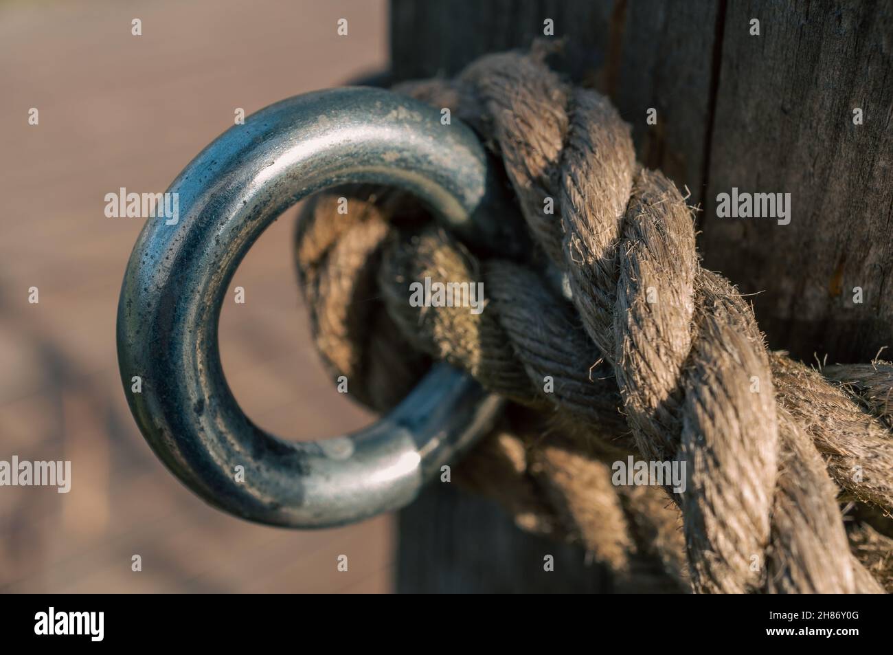 Detail rope tied hook on hi-res stock photography and images - Alamy
