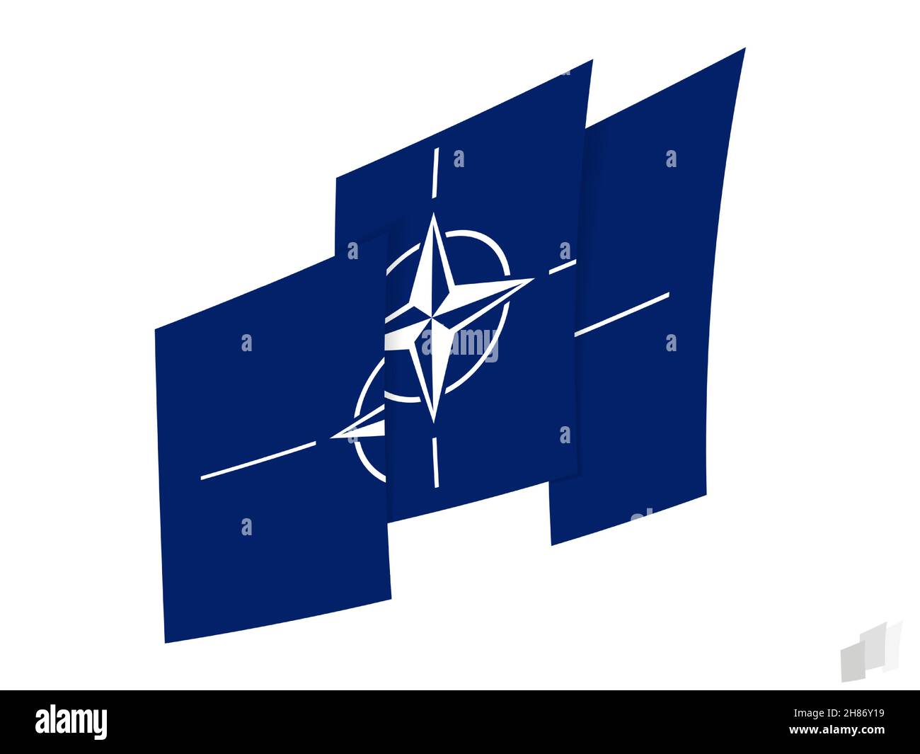 Nato flag in an abstract ripped design. Modern design of the Nato flag ...