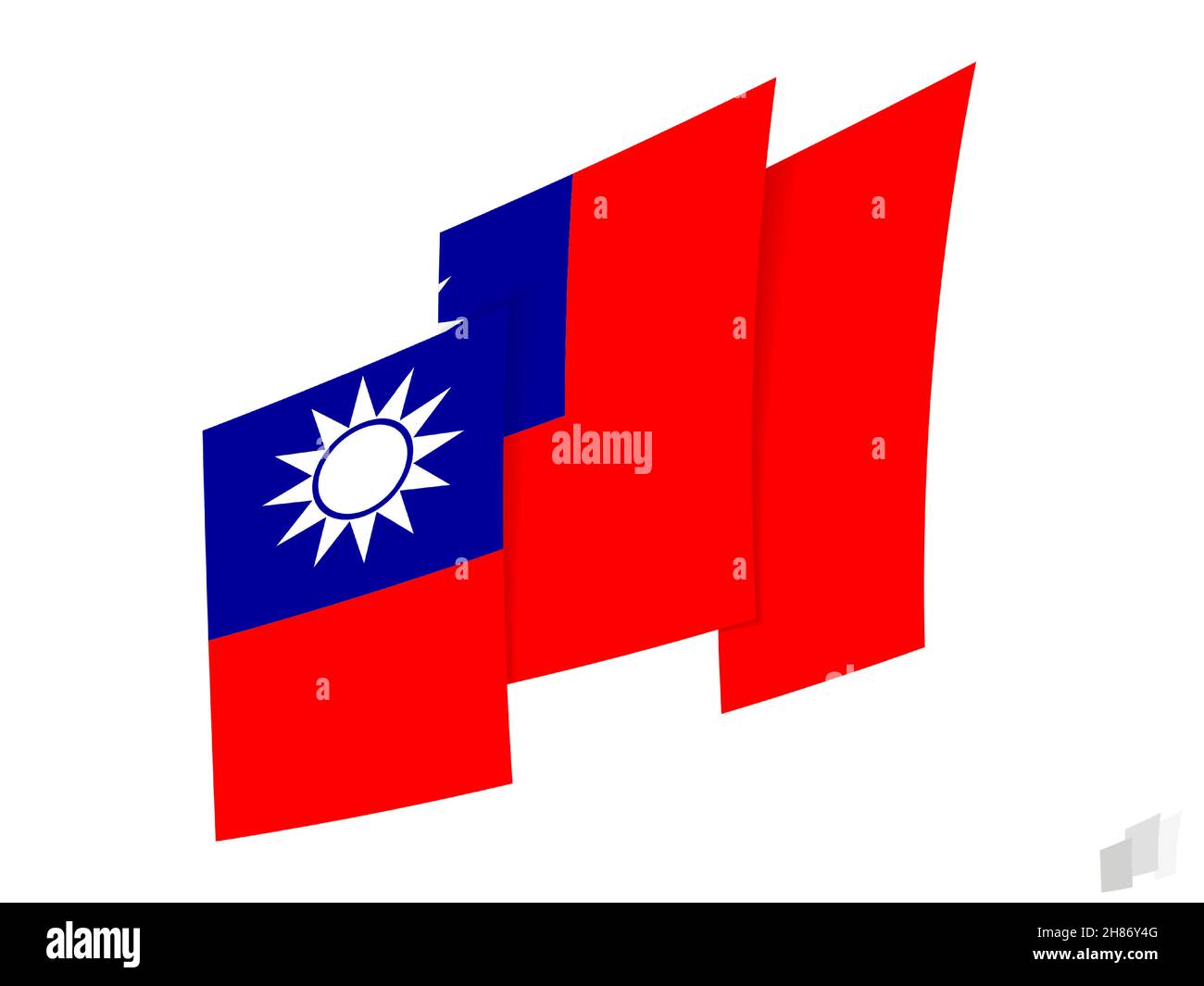 Taiwan flag in an abstract ripped design. Modern design of the Taiwan ...