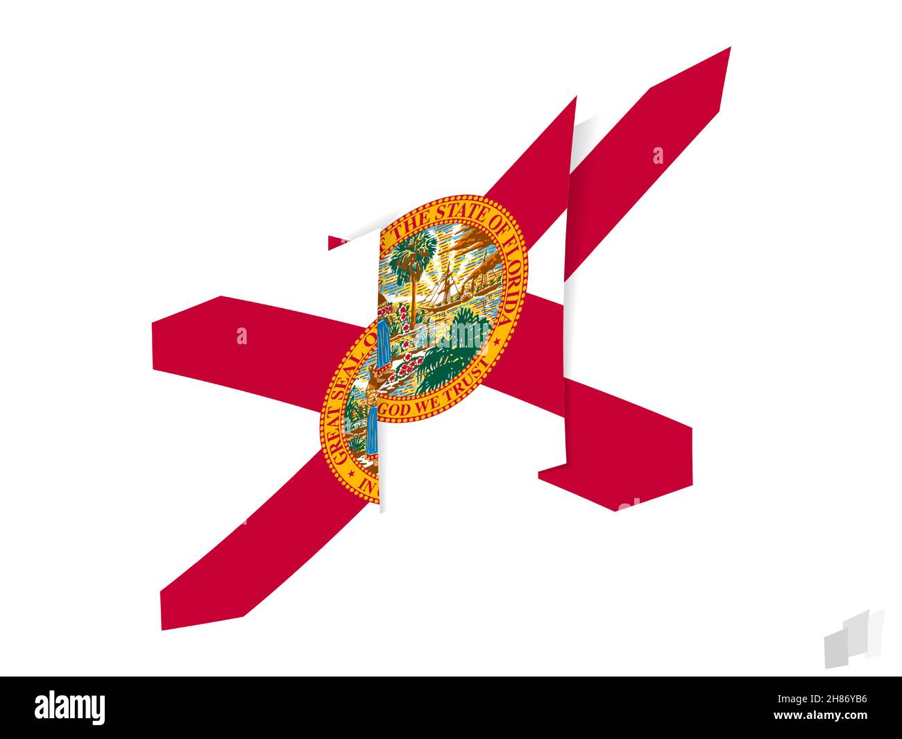 Florida flag in an abstract ripped design. Modern design of the Florida ...