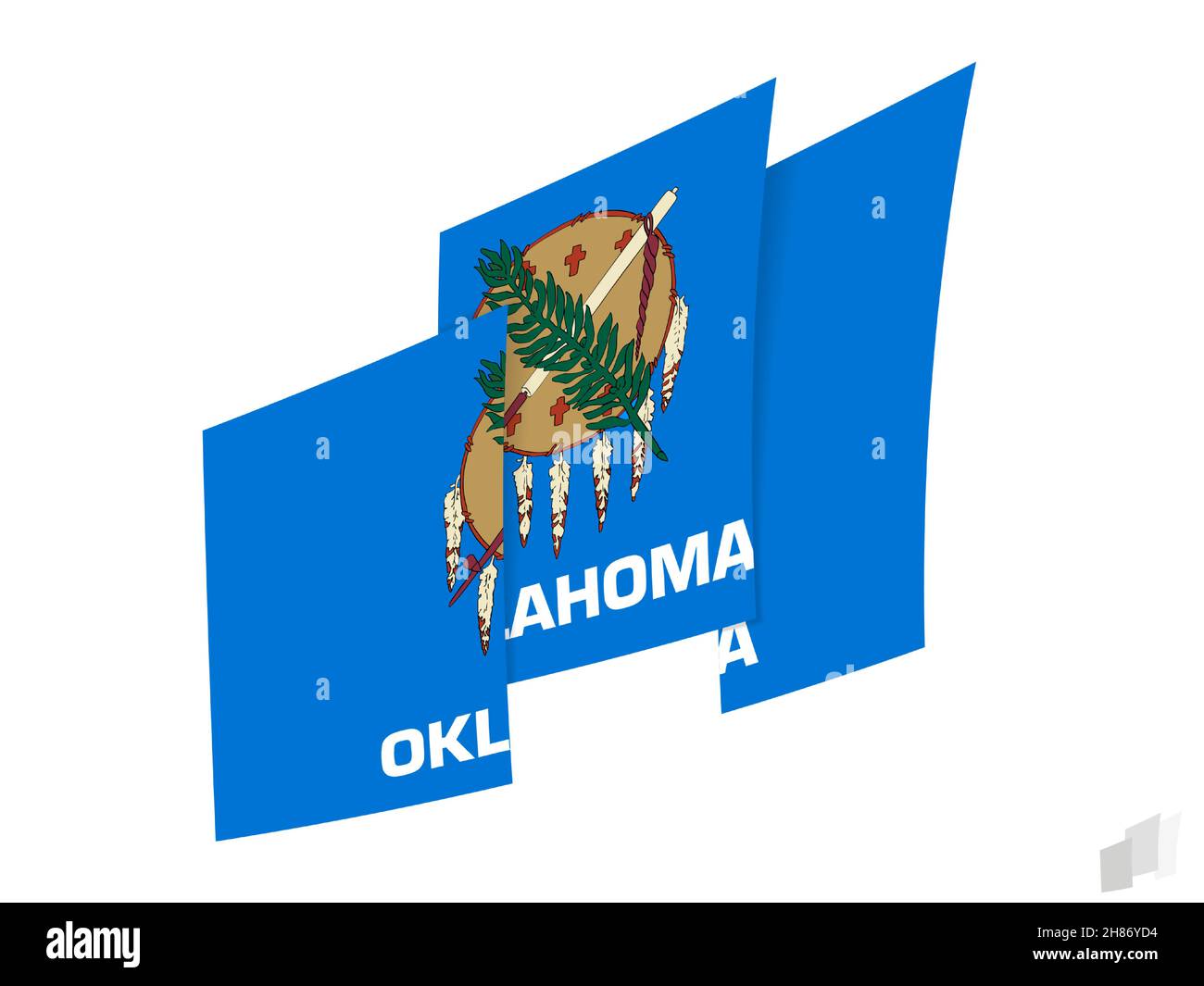 Oklahoma flag in an abstract ripped design. Modern design of the ...