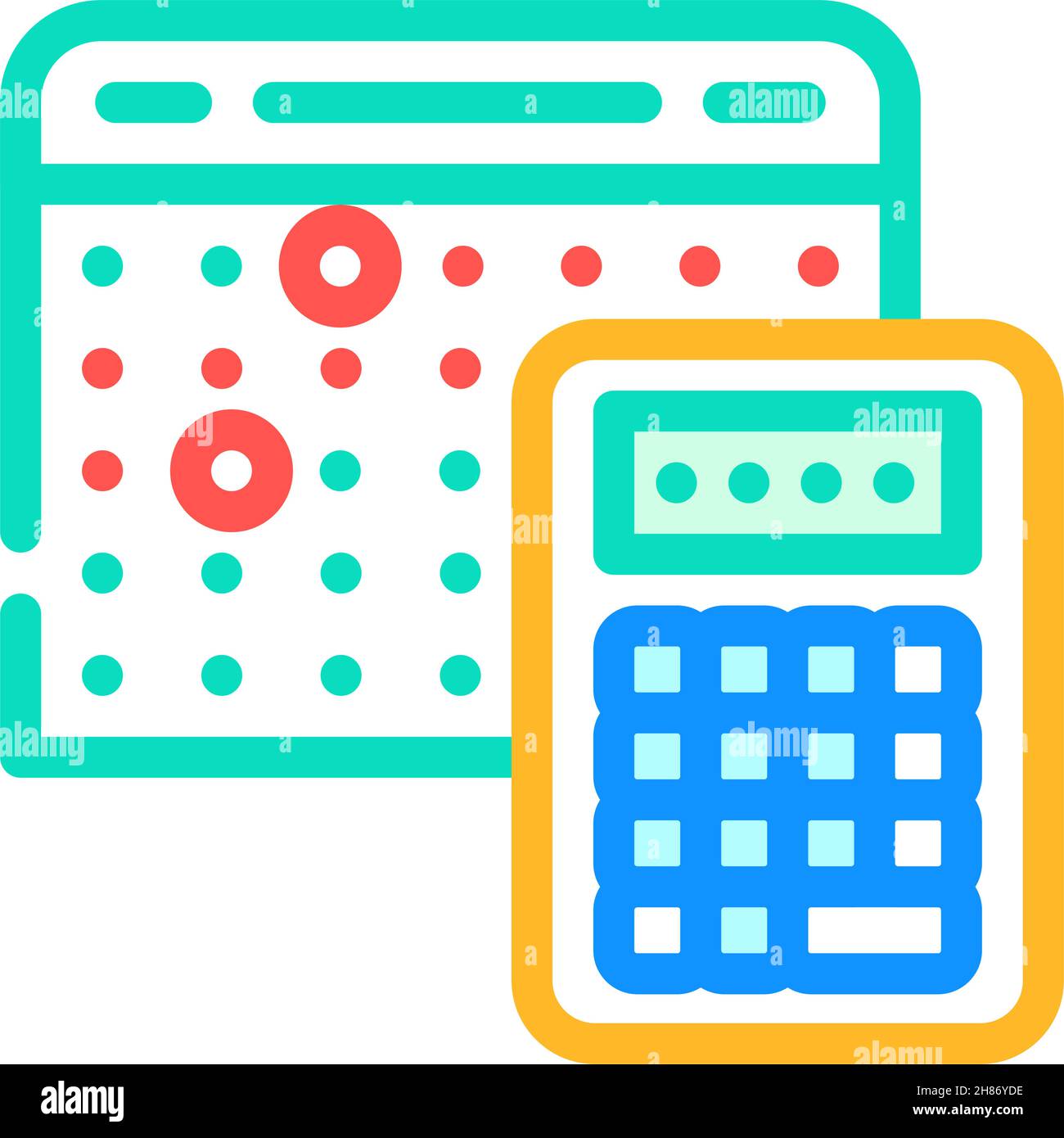 calculation of cost and terms color icon vector illustration Stock ...