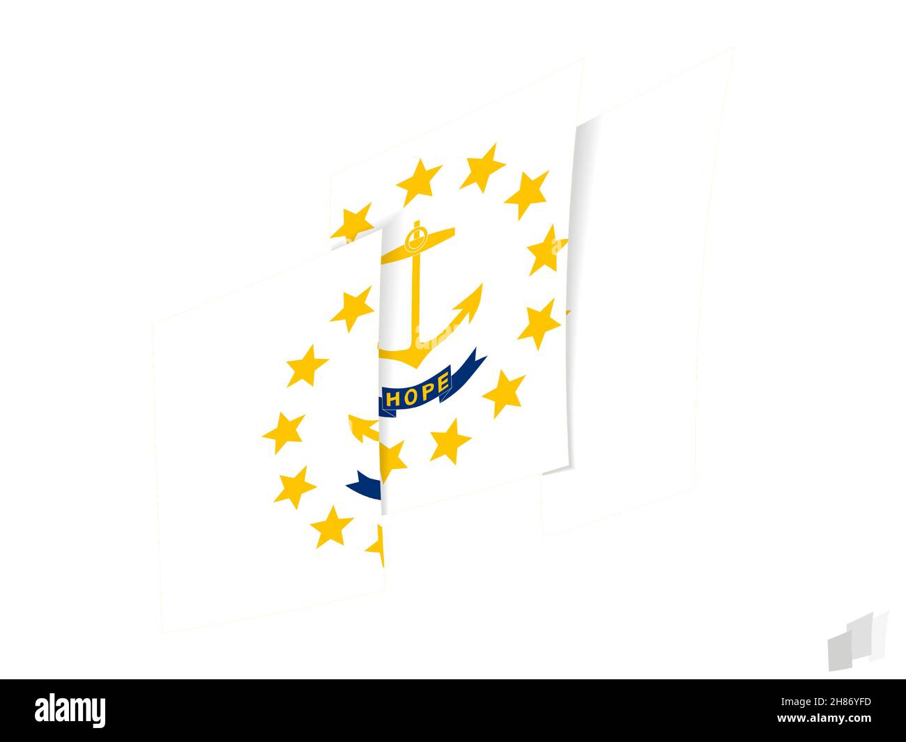 Rhode Island flag in an abstract ripped design. Modern design of the ...
