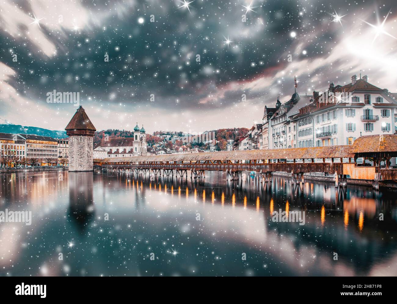 Night view on lucerne hi-res stock photography and images - Alamy