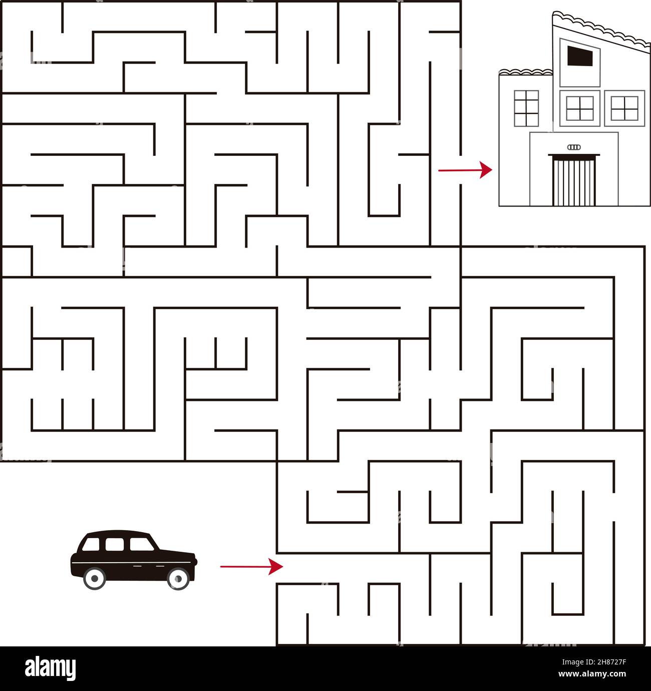 Maze game for kids. Find the right way home. Educational a mathematical ...
