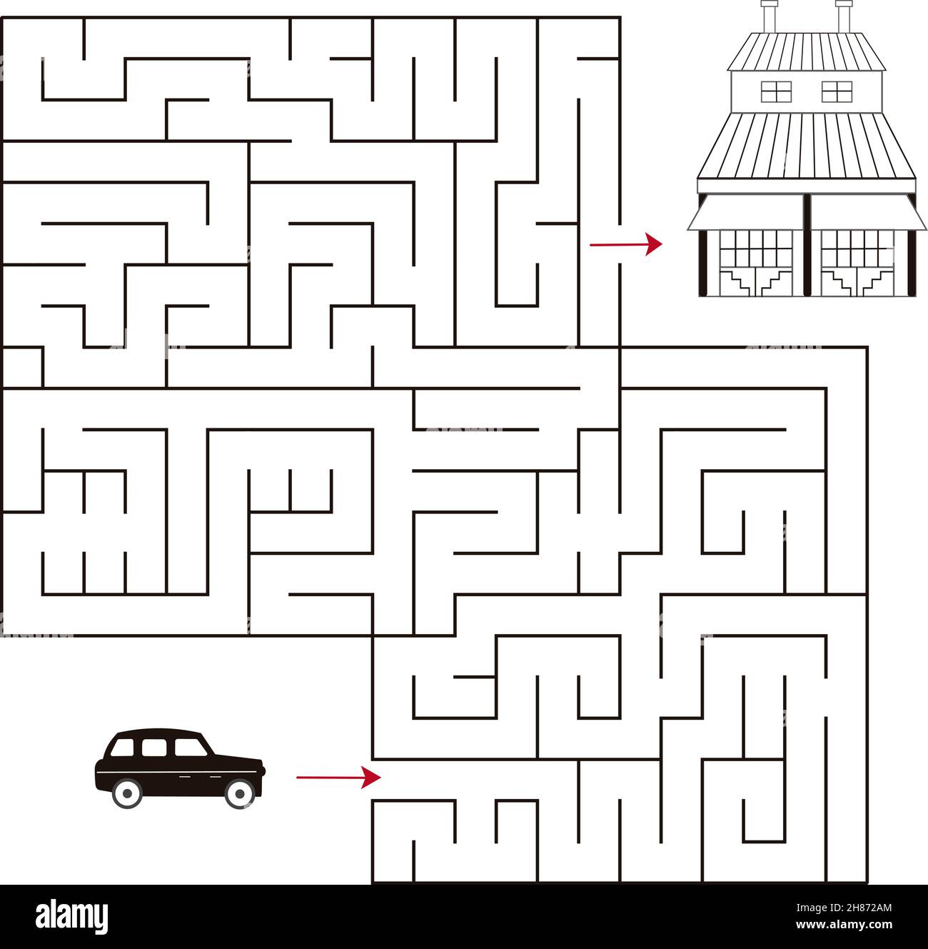 Maze game for kids. Find the right way home. Educational a mathematical ...
