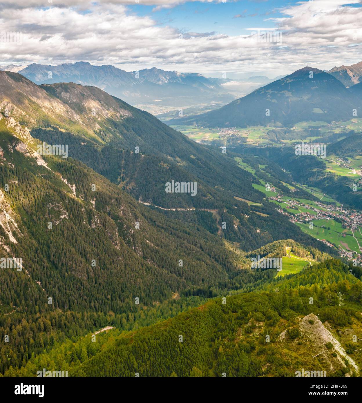 Stubai Alps Landscape. Photographed at the Schlick 2000 ski centre ...