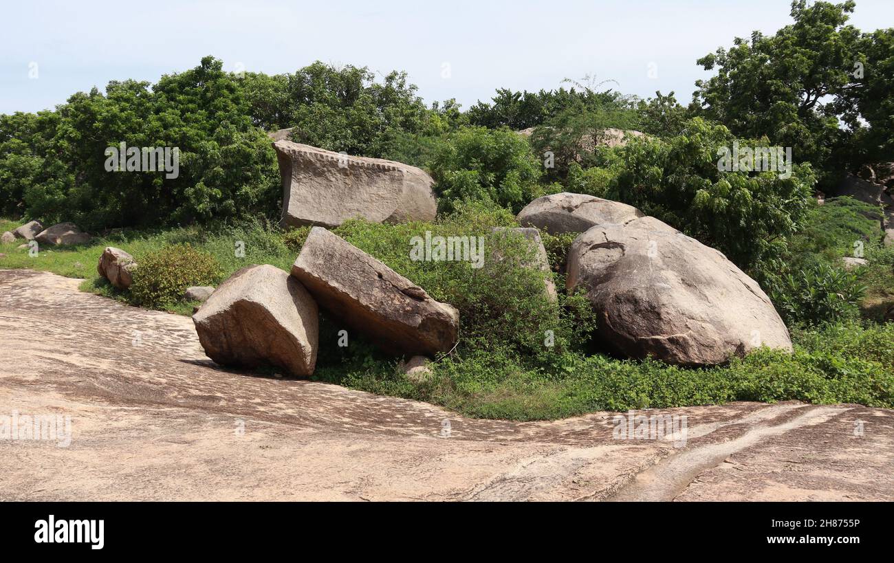 The beautiful cliff slope is beautiful to see the greenry natural trees ...