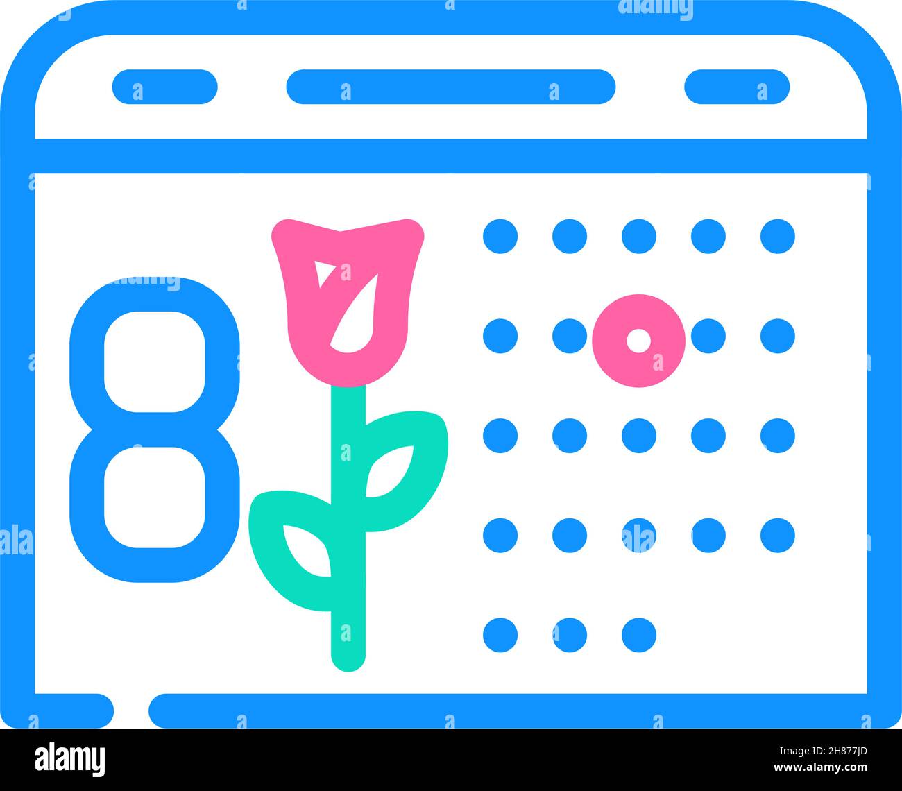 8th march woman day celebration color icon vector illustration Stock ...