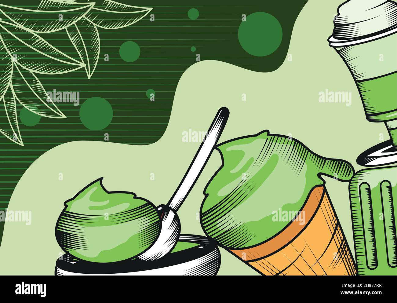 matcha tea drinks Stock Vector Image & Art - Alamy