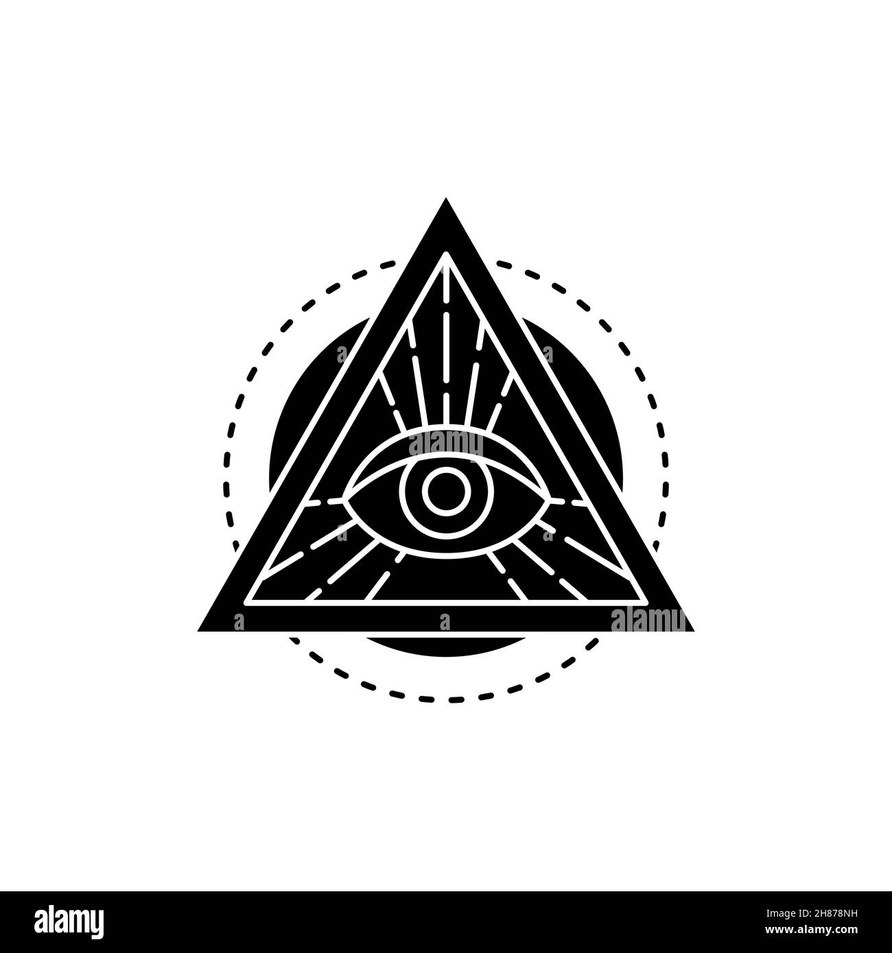All-seeing eye illuminati color line icon. Isolated vector element ...