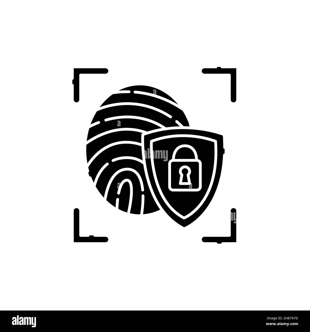 Fingerprint scan olor line icon. ID and verifying person. Pictogram for ...