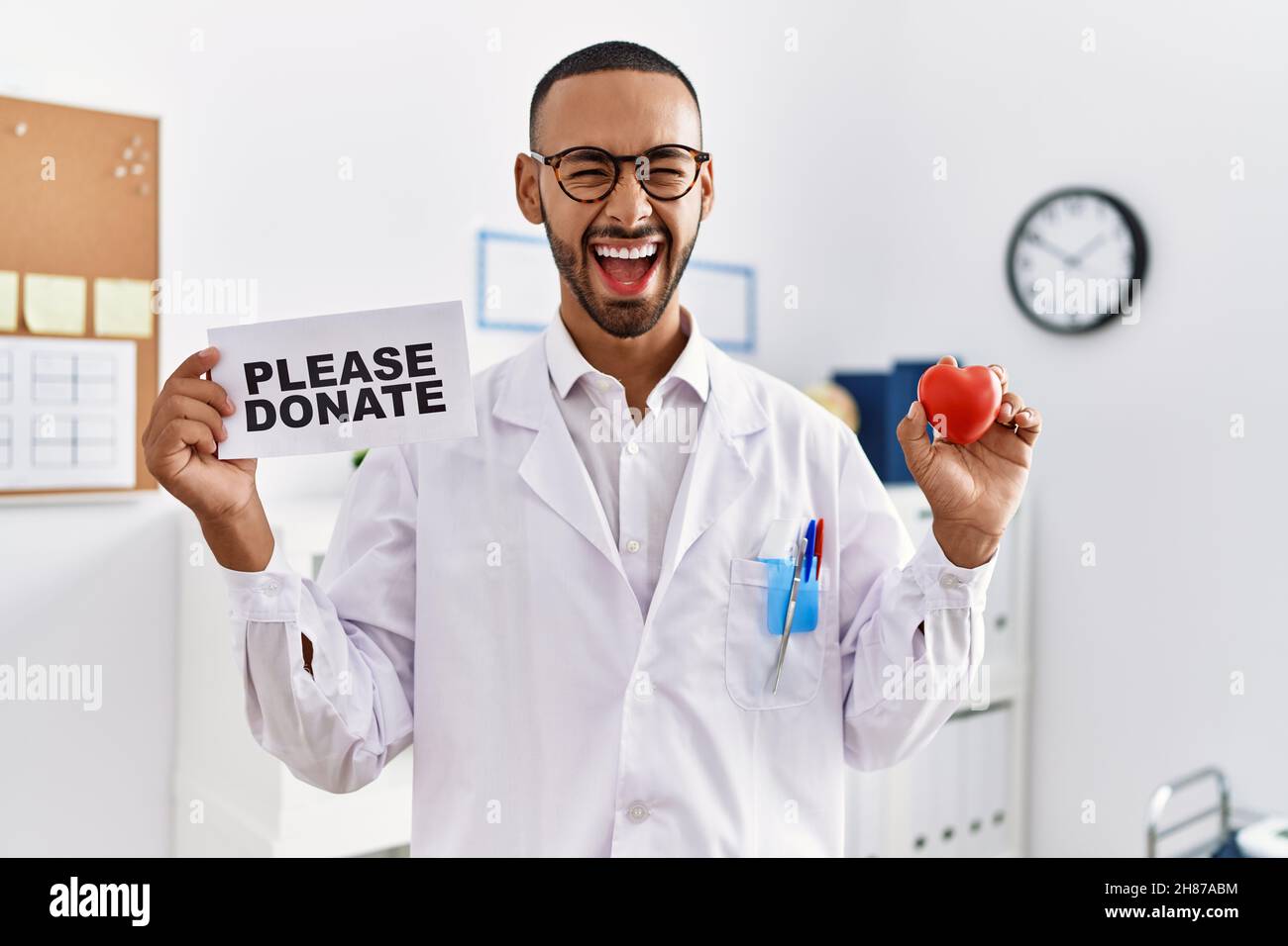 African american doctor man supporting organs donations celebrating ...