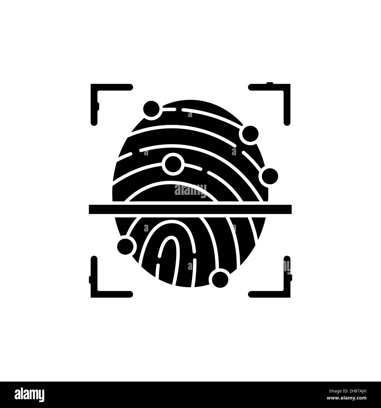 Fingerprint scan olor line icon. ID and verifying person. Pictogram for ...